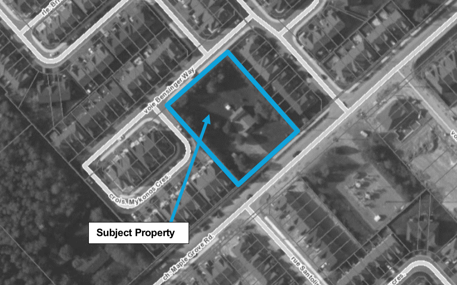 Construction info for the Landric Homes development at 1869 Maple Grove ...