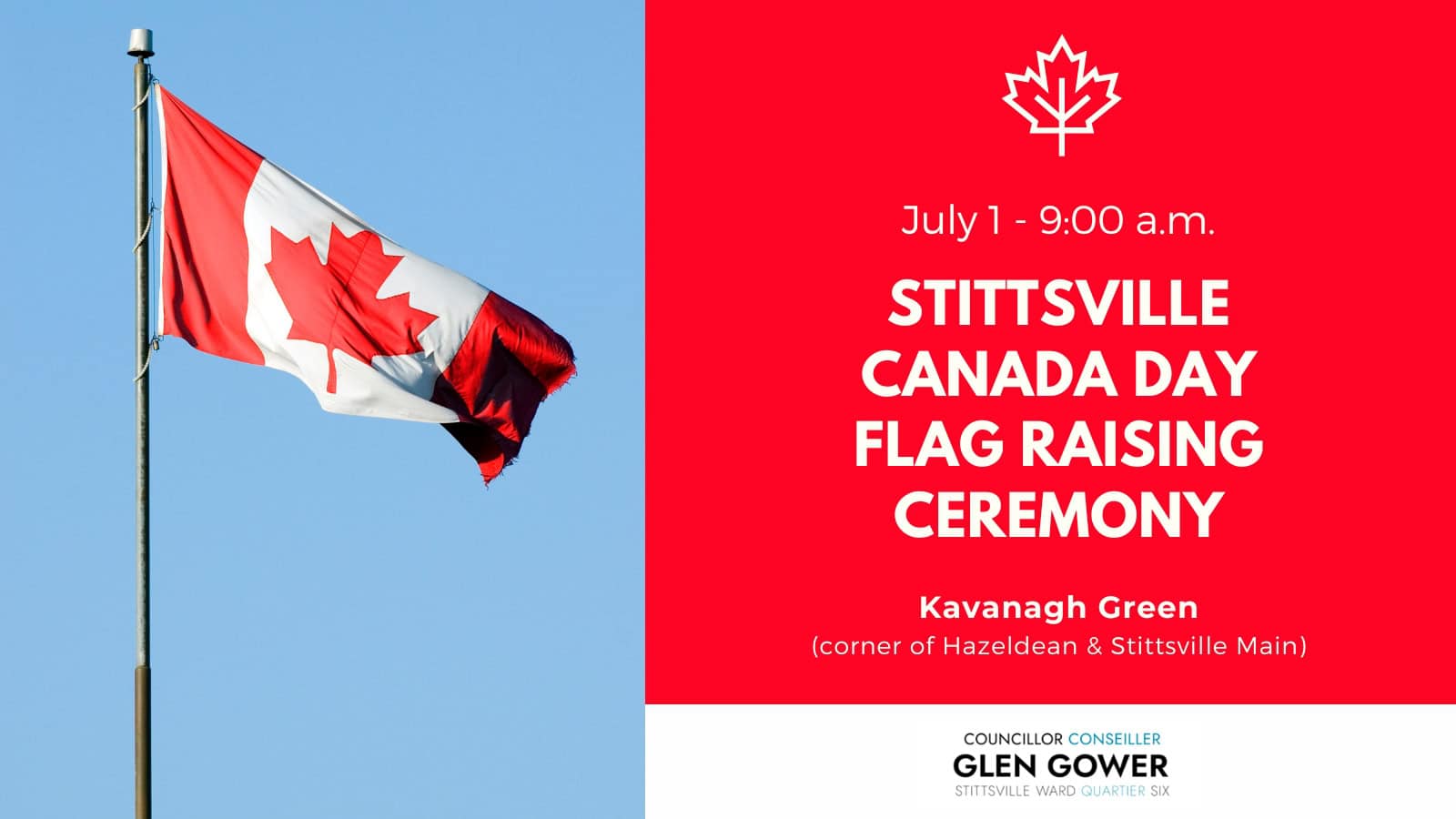 Join us for the Canada Day Flag Raising Ceremony! (2024) - Glen Gower ...